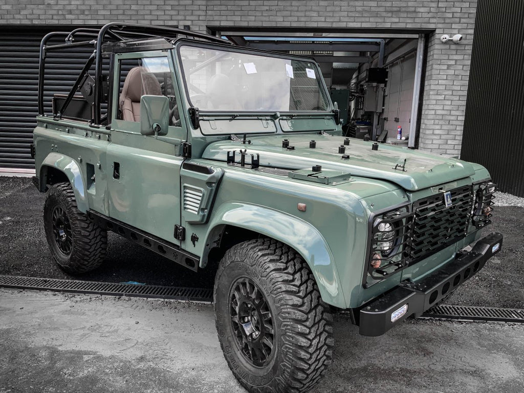 Land Rover Defender Stainless Steel Cranked DRL Front Bumper – Uproar 4x4