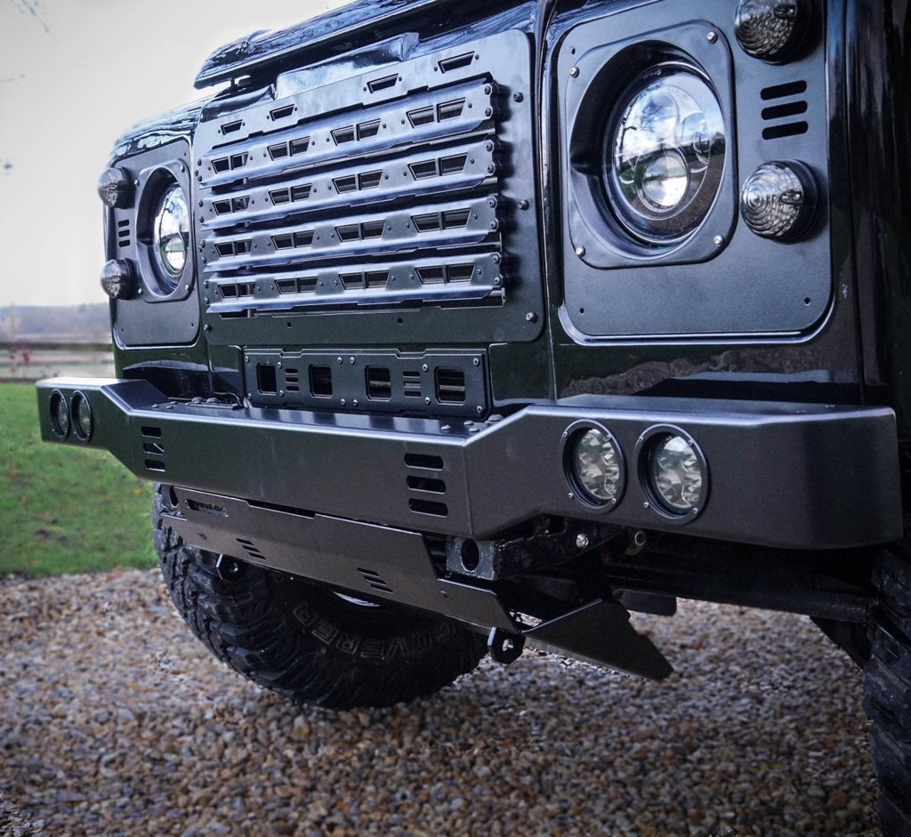 Land Rover Defender Stainless Steel Stealth DRL Front Bumper - 4mm ...